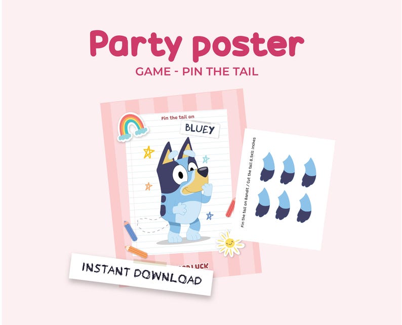 Pin the Tail, Let's Play, Party Poster, Family & Friends Games, Party ...