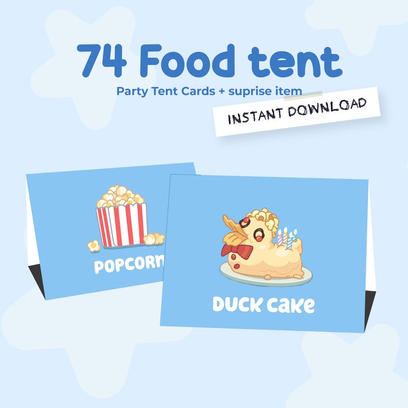 Bluey Food Table Cards - Etsy