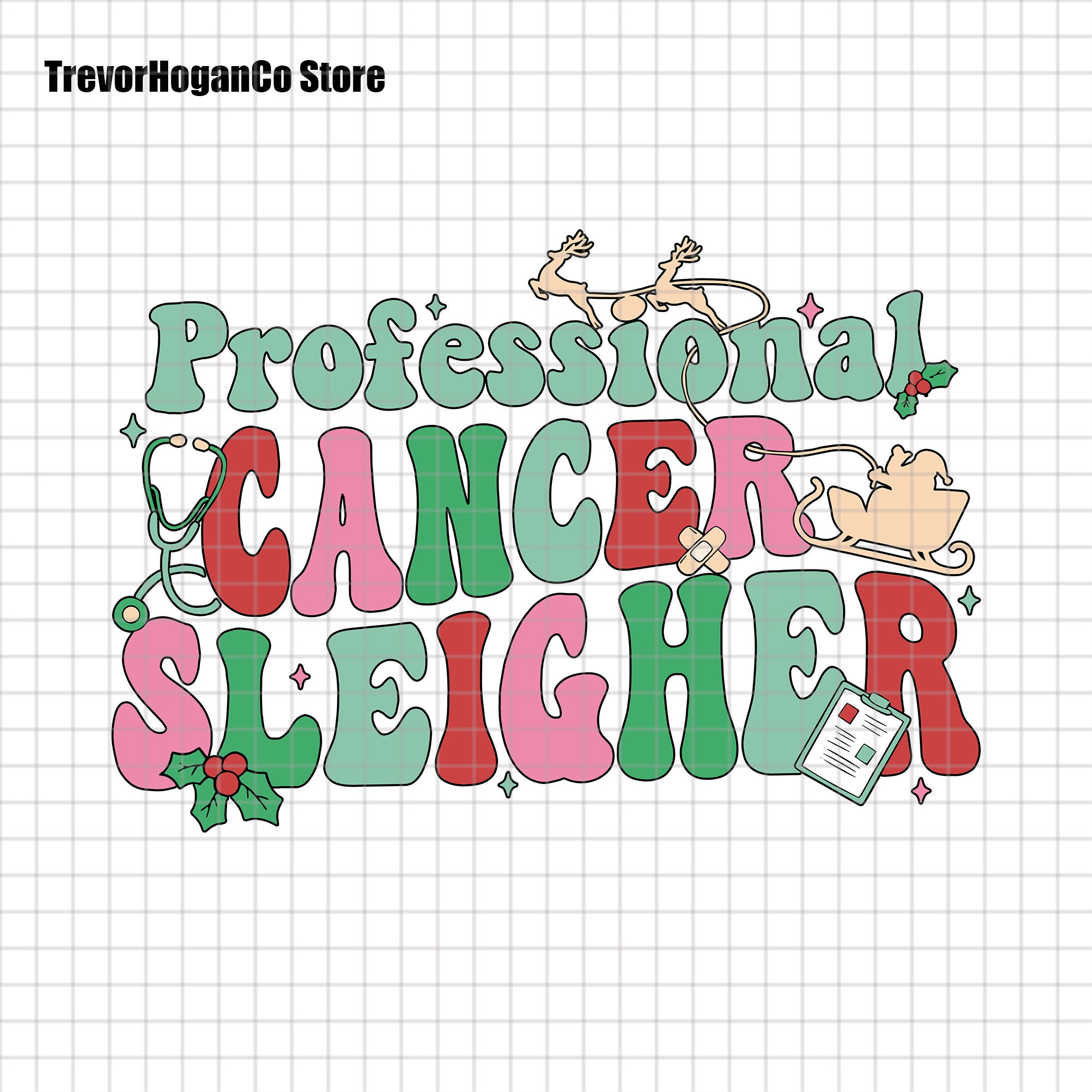 Professional Cancer Sleigher Png Oncology Nurse Christmas - Etsy