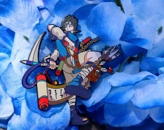 Sasuke Action Pin Ninja Anime Designer Limited Edition Enamel Pin Etsy