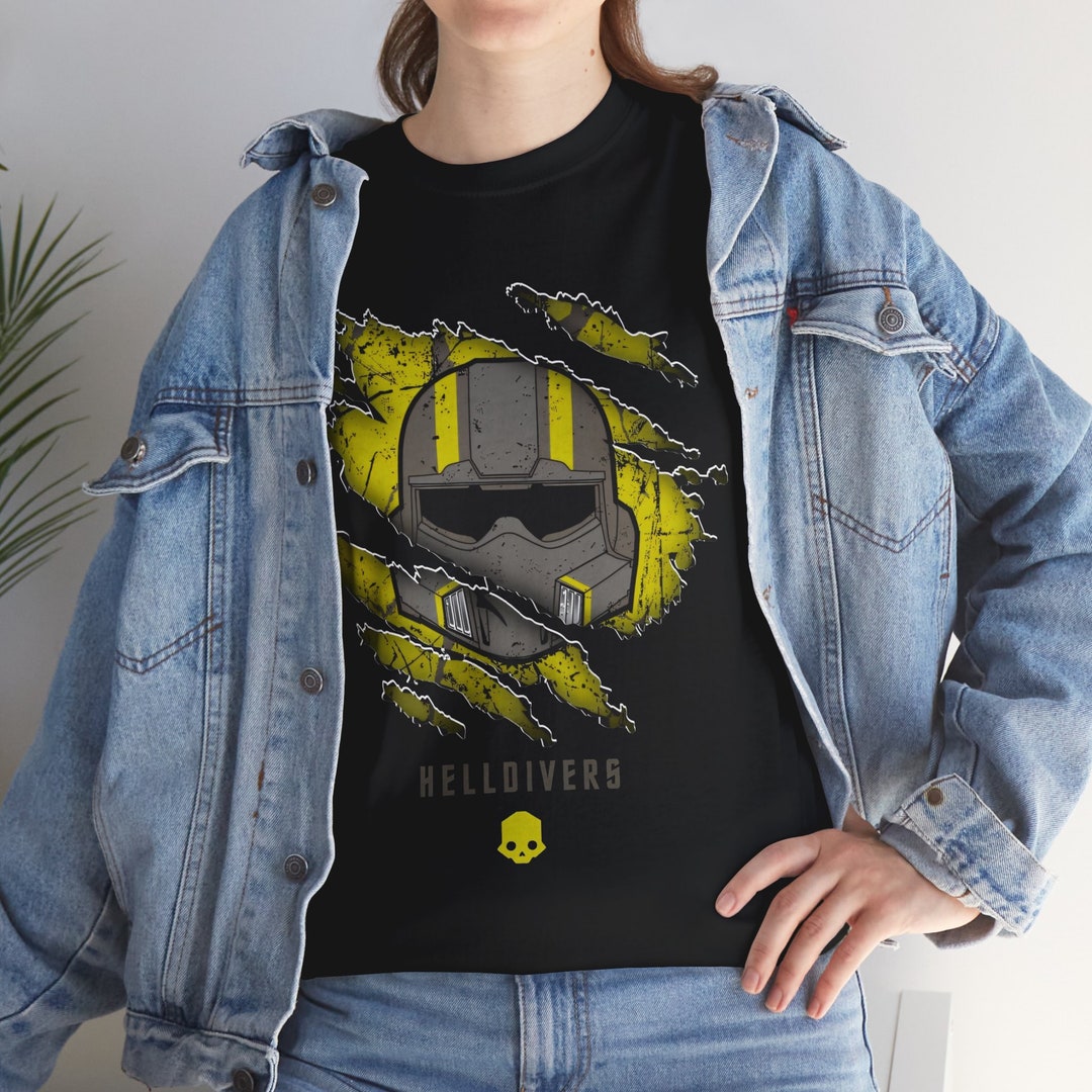 Helldivers 2 Tactical Co-op Shooter Shirt Sci-fi Gamer Tee Super Earth ...