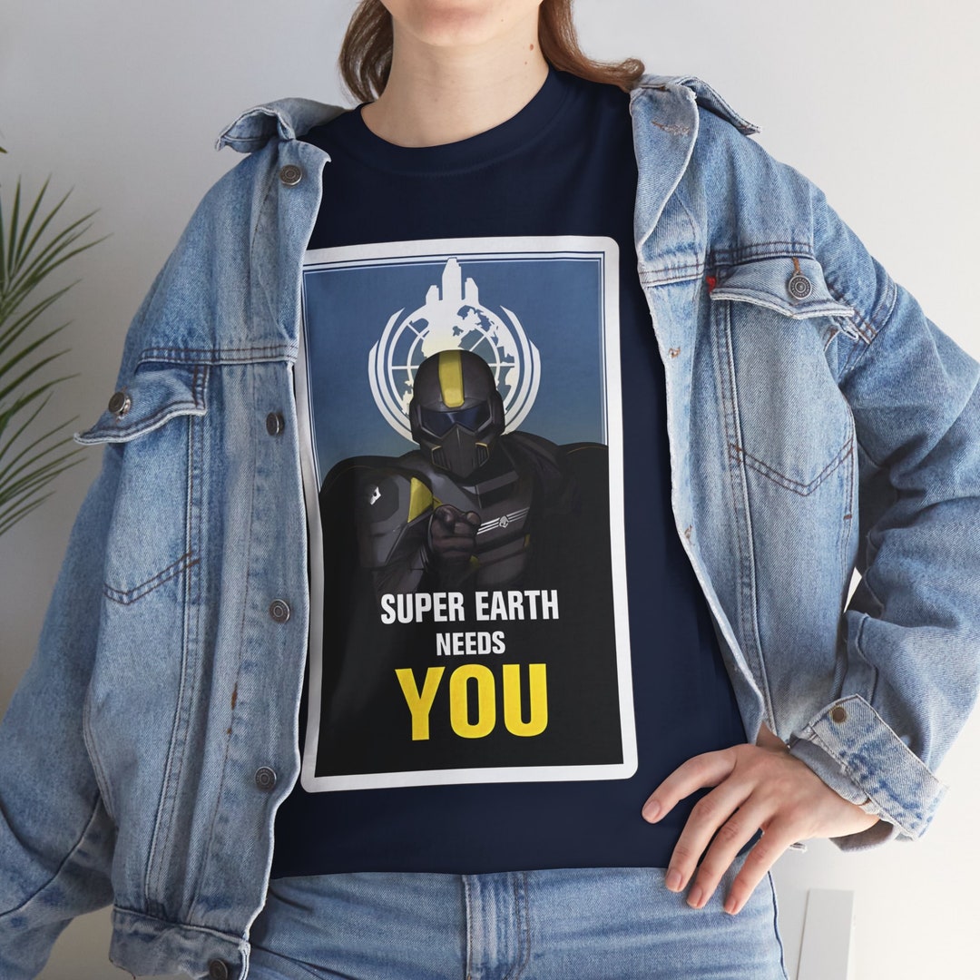 Super Earth Needs You Helldivers 2 Shirt Tactical Gaming Tee Sci-fi ...