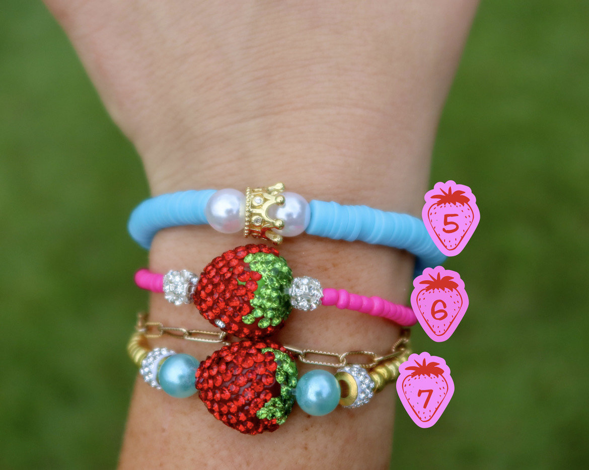 Zeta Tau Alpha ZTA ZLAM Strawberry Crown Beaded Bracelet Set - Etsy