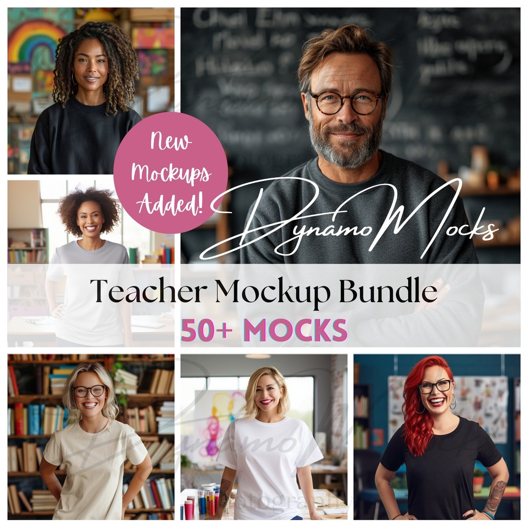 Teacher Mockup Bundle, Lifestyle Photography for POD Niches, Male ...