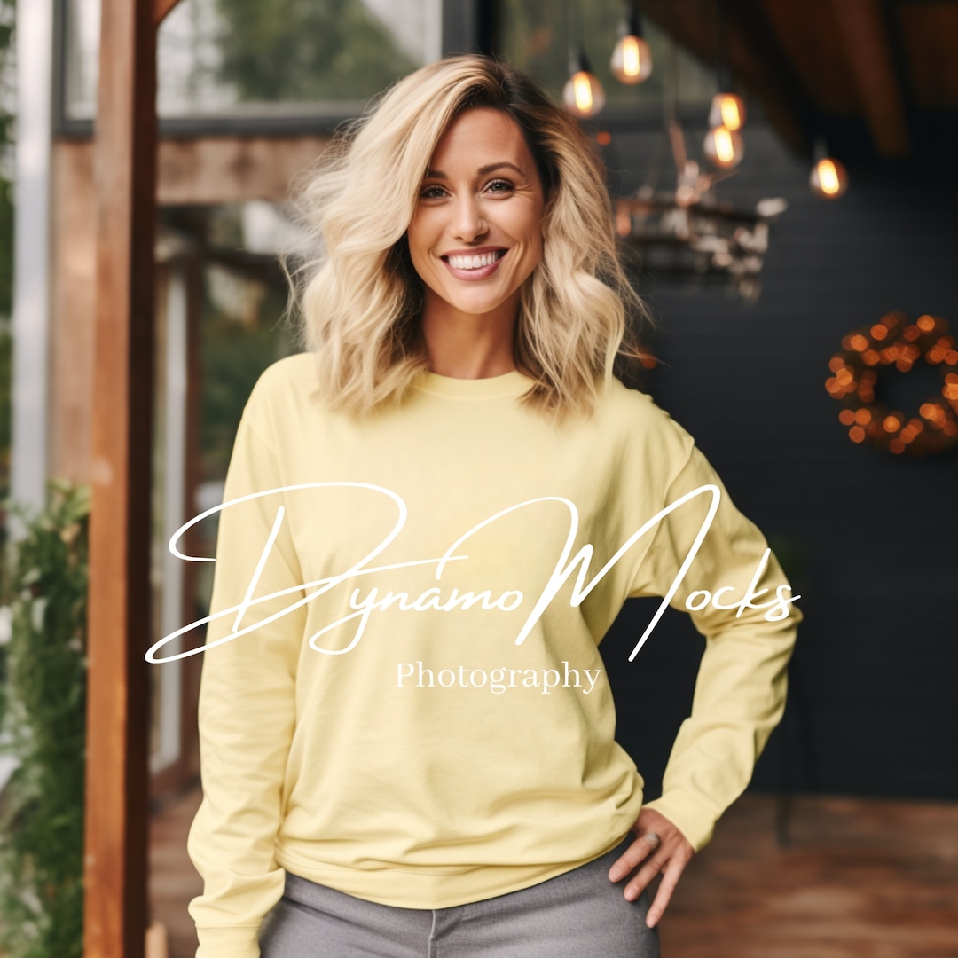 Butter Comfort Colors 6014 Mockup Butter Comfort Colors Long Sleeve ...