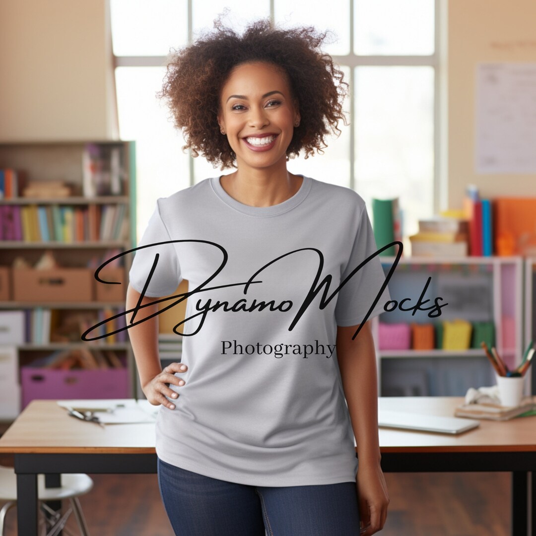 Teacher Mockup | Bella Canvas 3001 Mockup Heather Gray | School Teacher ...