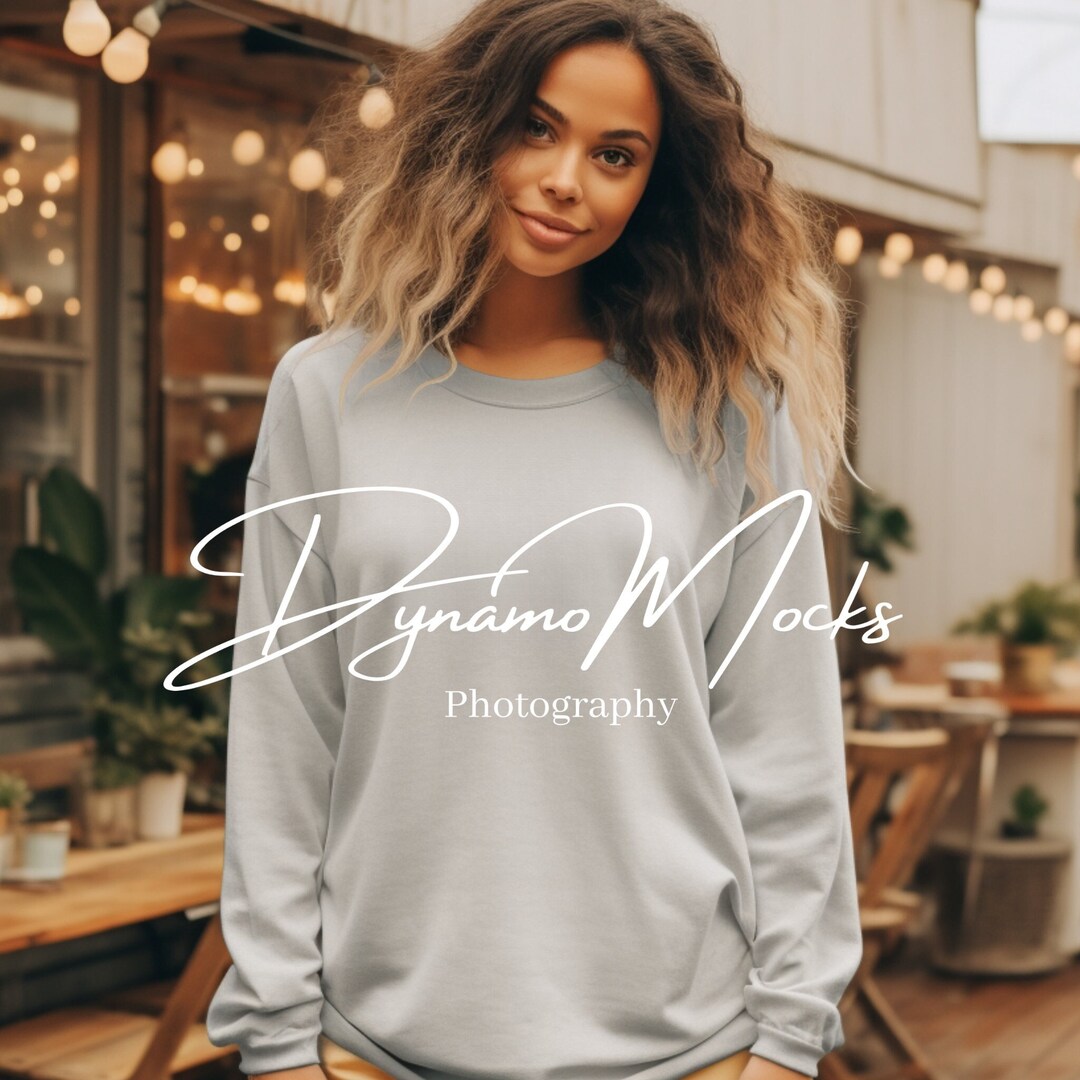 Granite Comfort Colors 6014 Mockup Comfort Colors Granite Long Sleeve ...