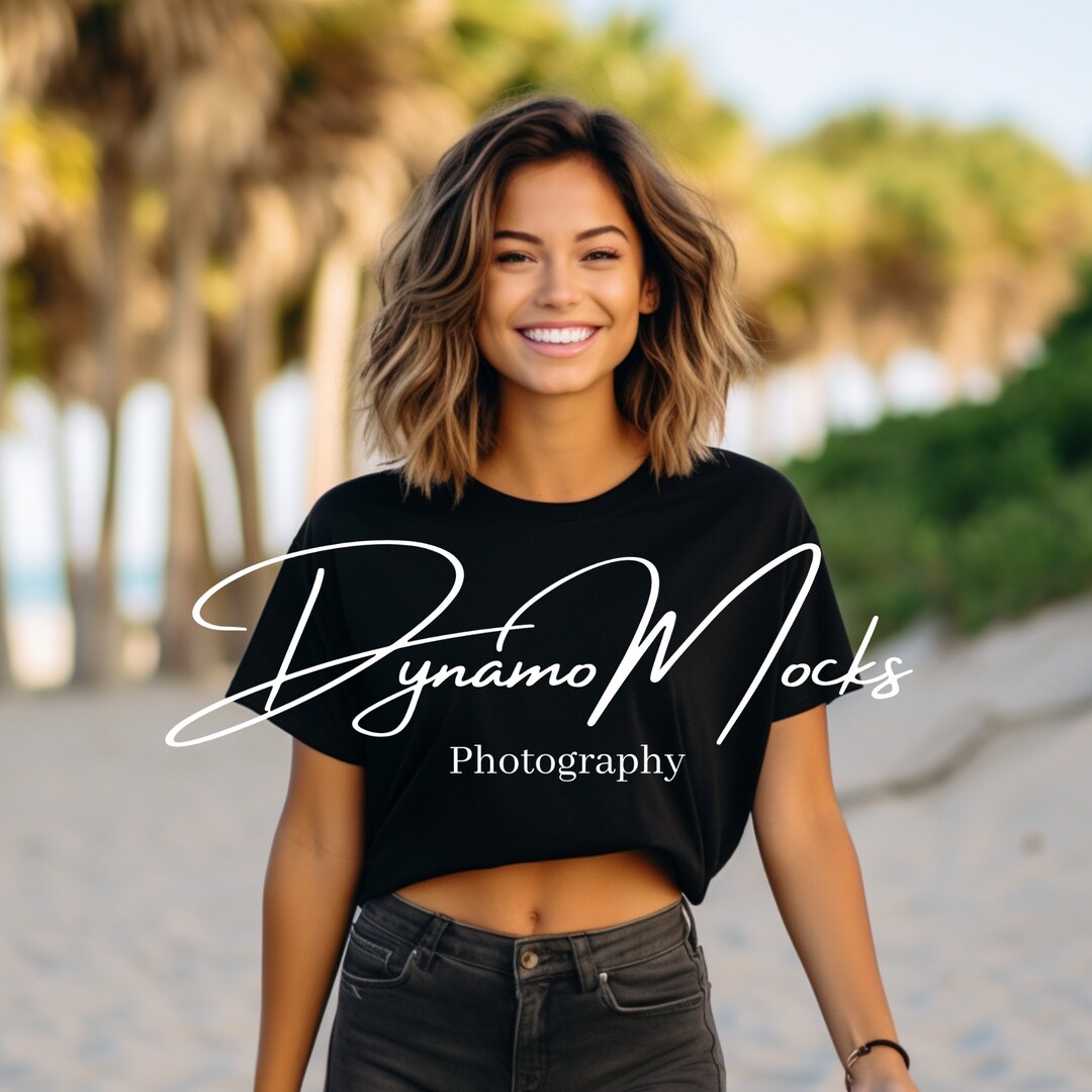 Black Bella Canvas 8882 Mockup Crop Top Mockup Black Cropped Flowy Tee ...