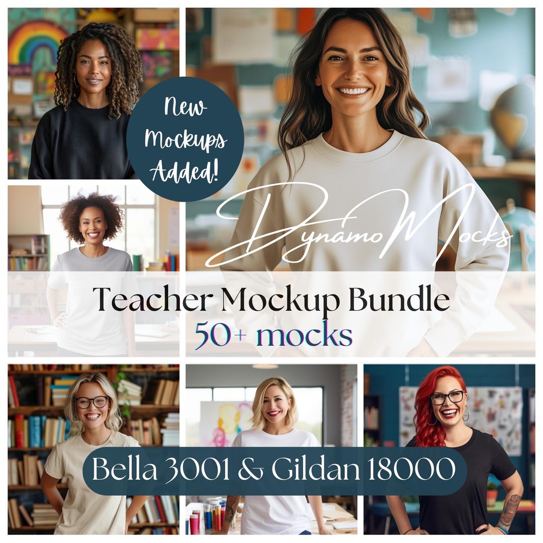 Teacher Mockup Bundle, Lifestyle Photography for POD Niches, Male ...