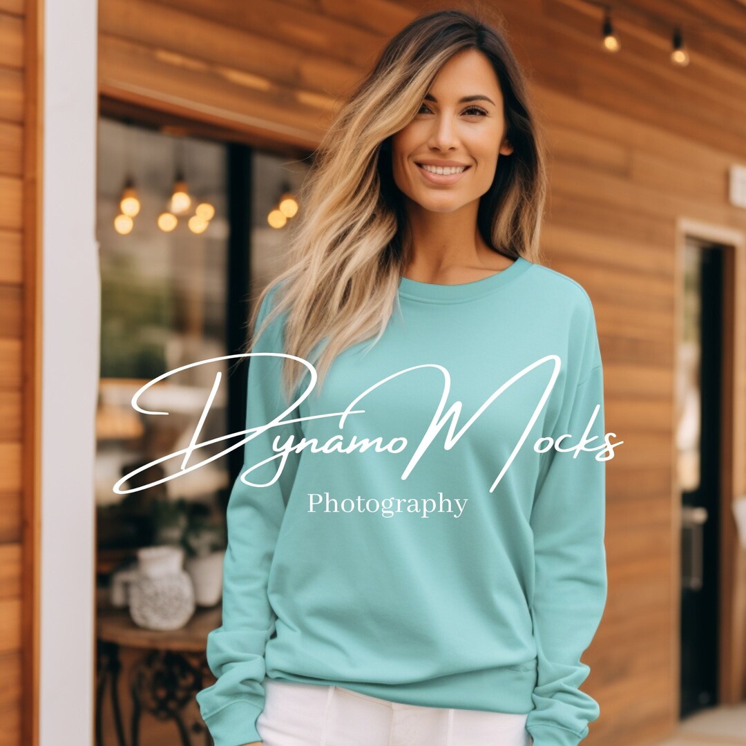 Chalky Mint Comfort Colors 6014 Mockup Comfort Colors Chalky Mint Long ...