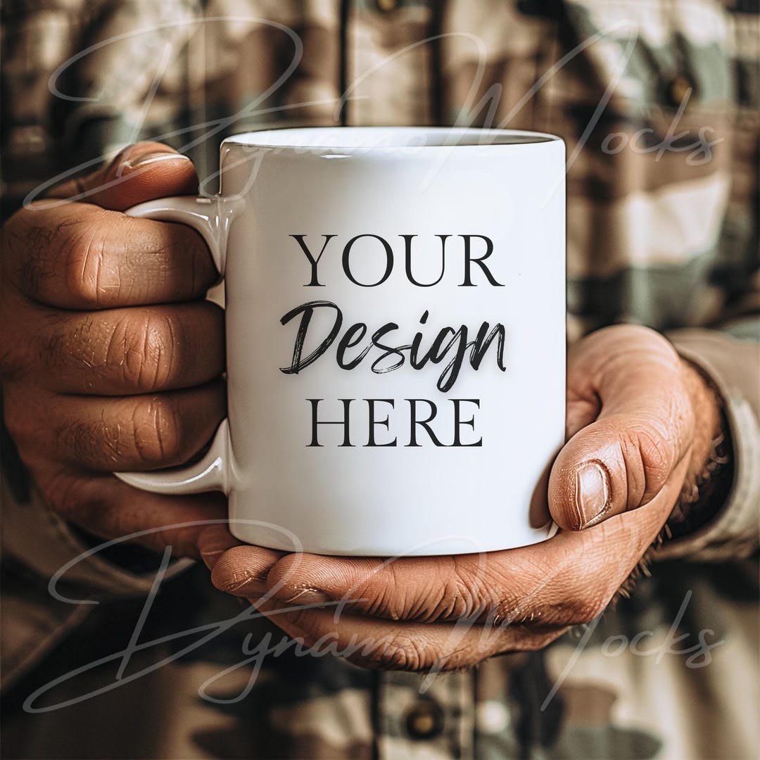 White Mug Mockup, Coffee Cup Mock, 11oz White Mug Mocks, Male Mug ...