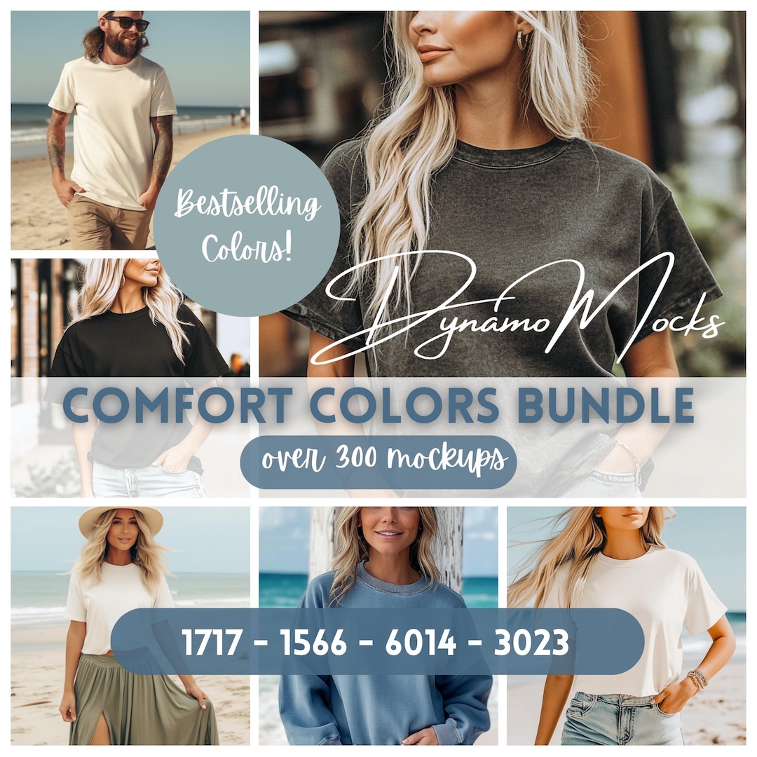 Comfort Colors Mockup Bundle, Comfort Colors 1717 Mockup, Men Women ...