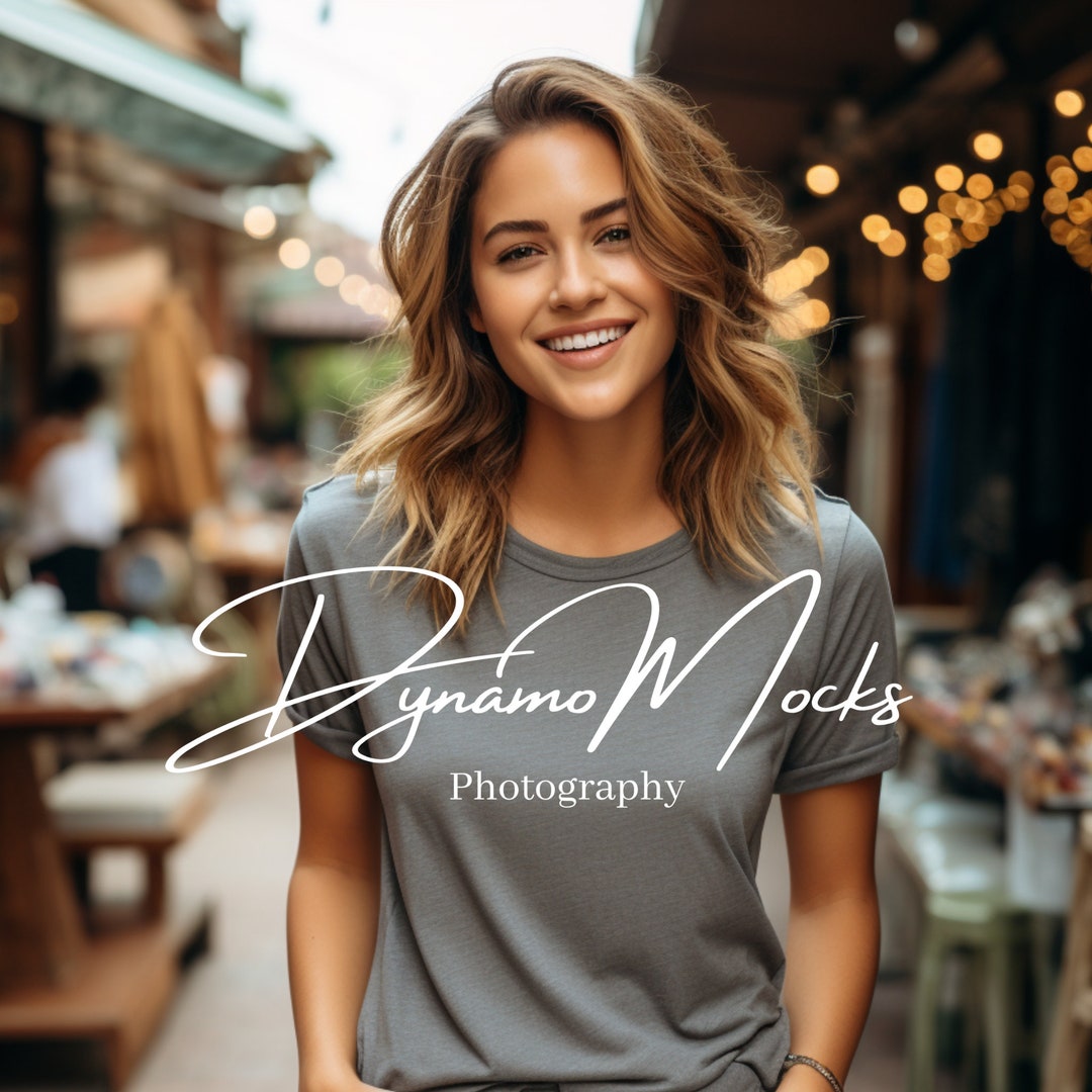 Heather Storm Bella Canvas 3001 Mockup Boho Modern Mom Lifestyle Mockup ...