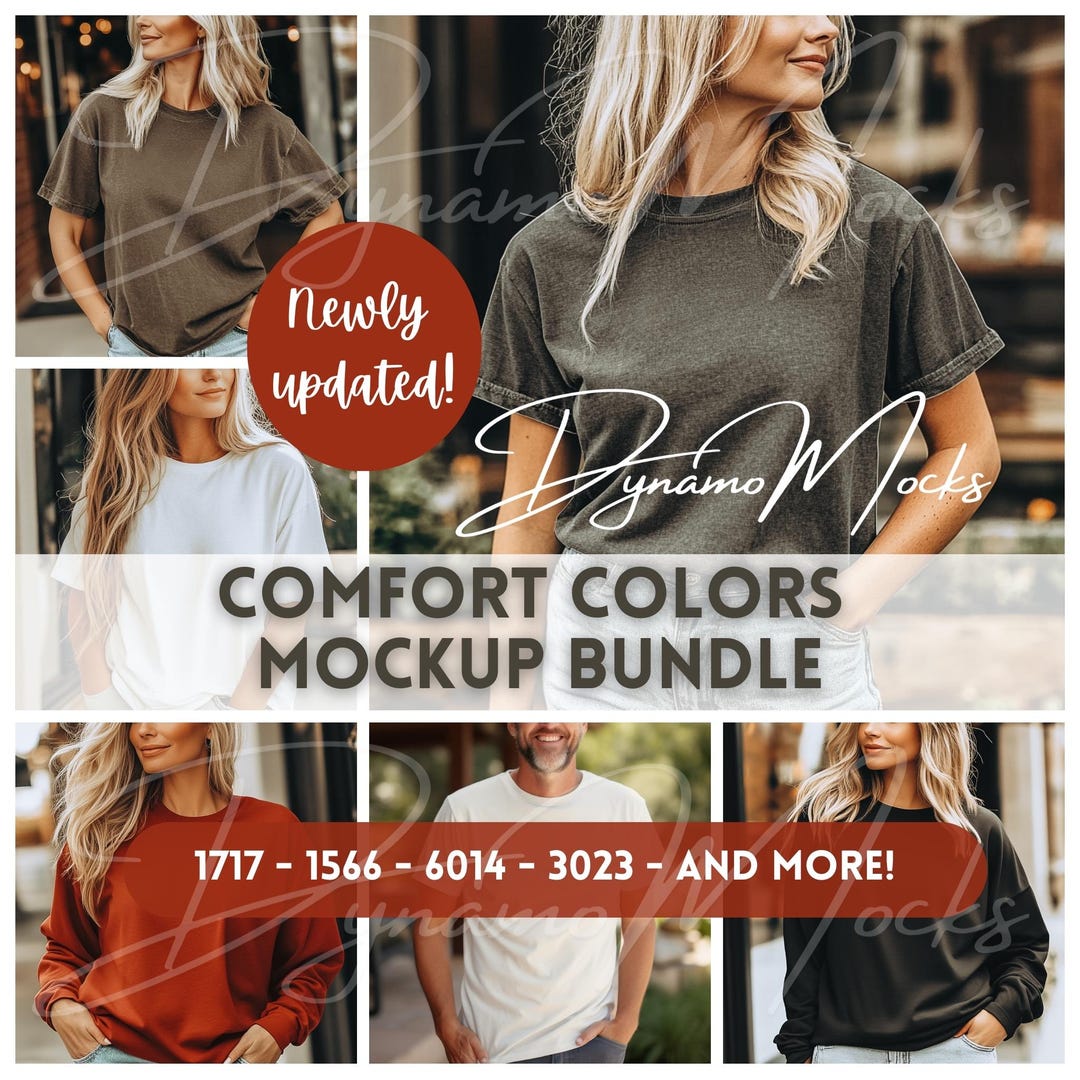 Comfort Colors Mockup Bundle, Comfort Colors 1717 Mockup, Men Women ...