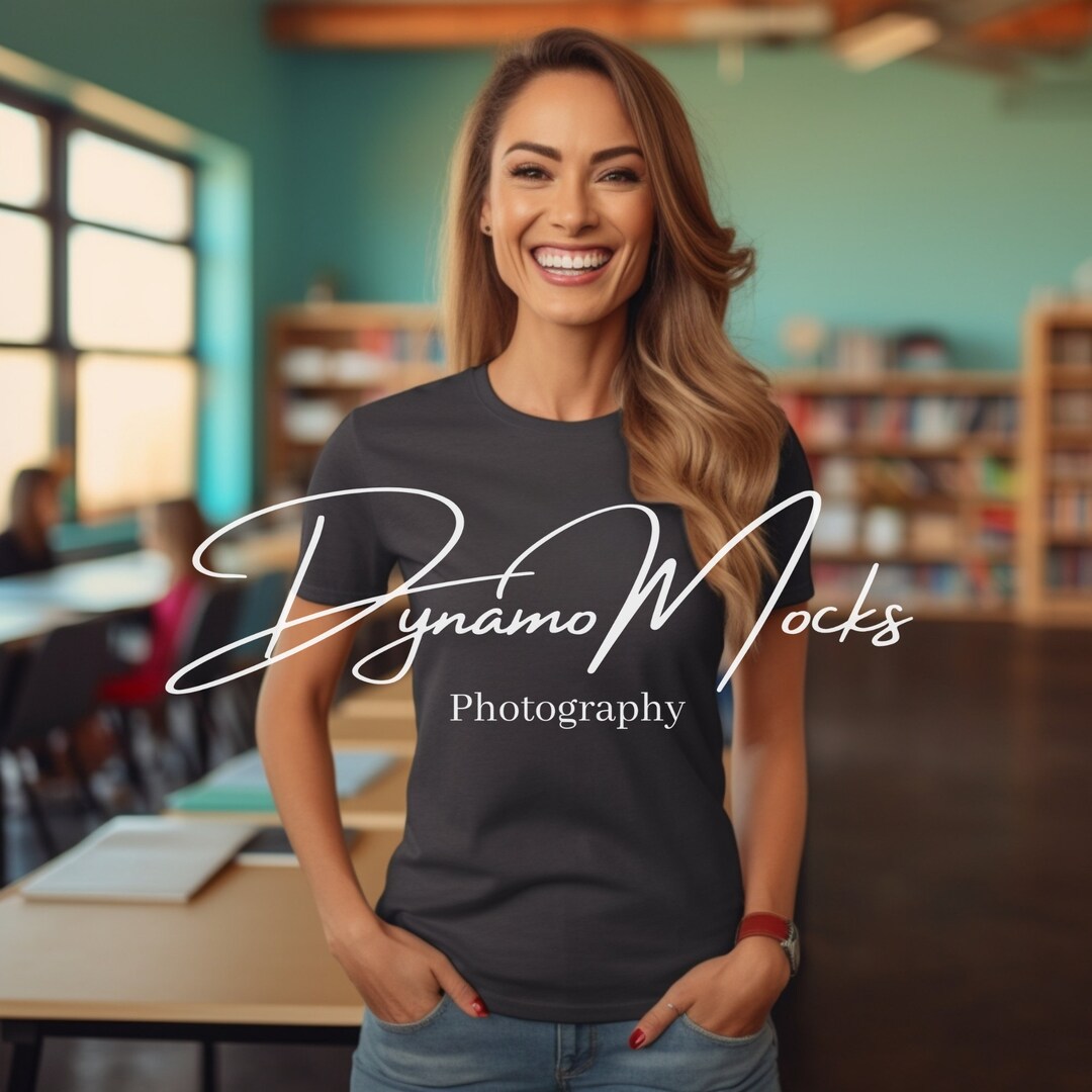 Teacher Mockup | Bella Canvas 3001 Mockup Asphalt | School Teacher ...