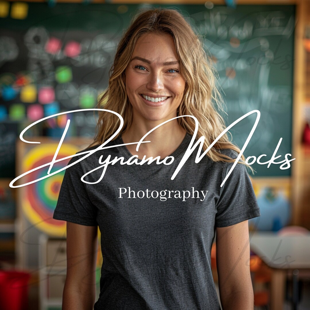 Teacher Mockup, Heather Dark Gray Bella Canvas 3001 Mockup, School ...