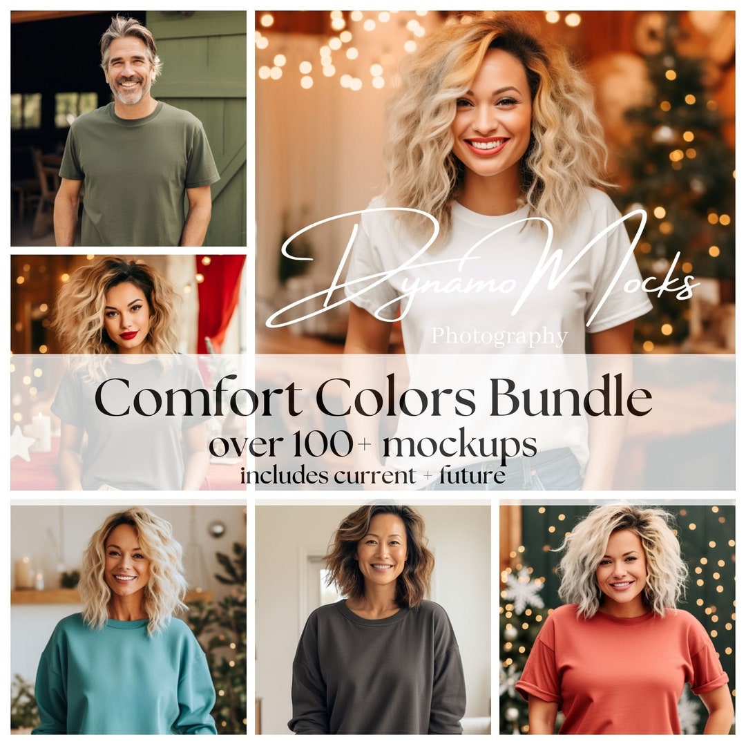 Comfort Colors Mockup Bundle, Comfort Colors 1717 Mockup, Men Women ...