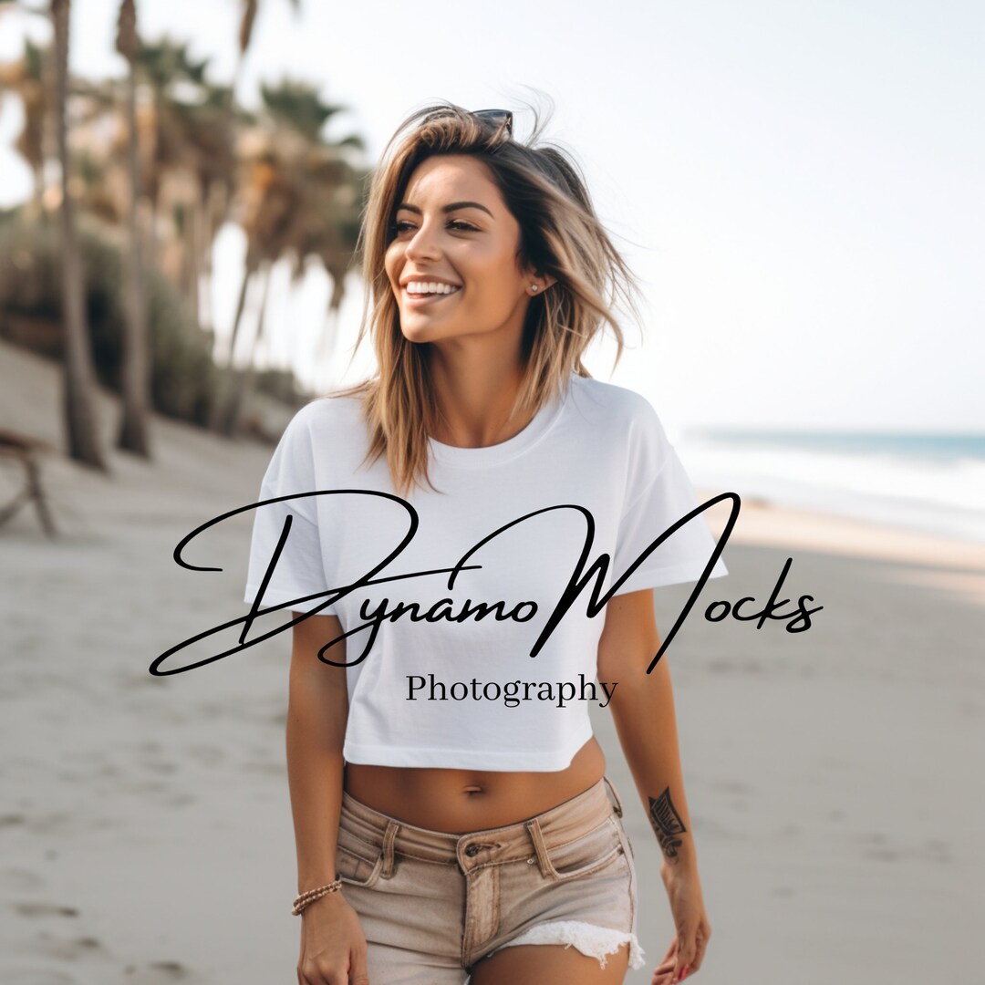 White Bella Canvas 8882 Mockup White Crop Top Mockup White Cropped ...
