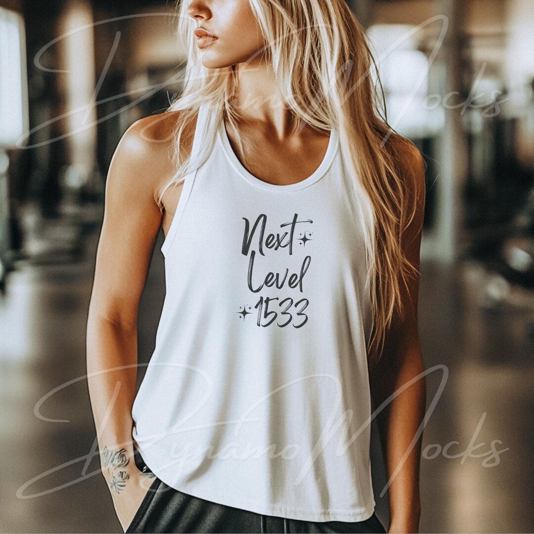 Next Level 1533 Mockup, White Tank Top Mockup, Fitness Sleeveless T ...