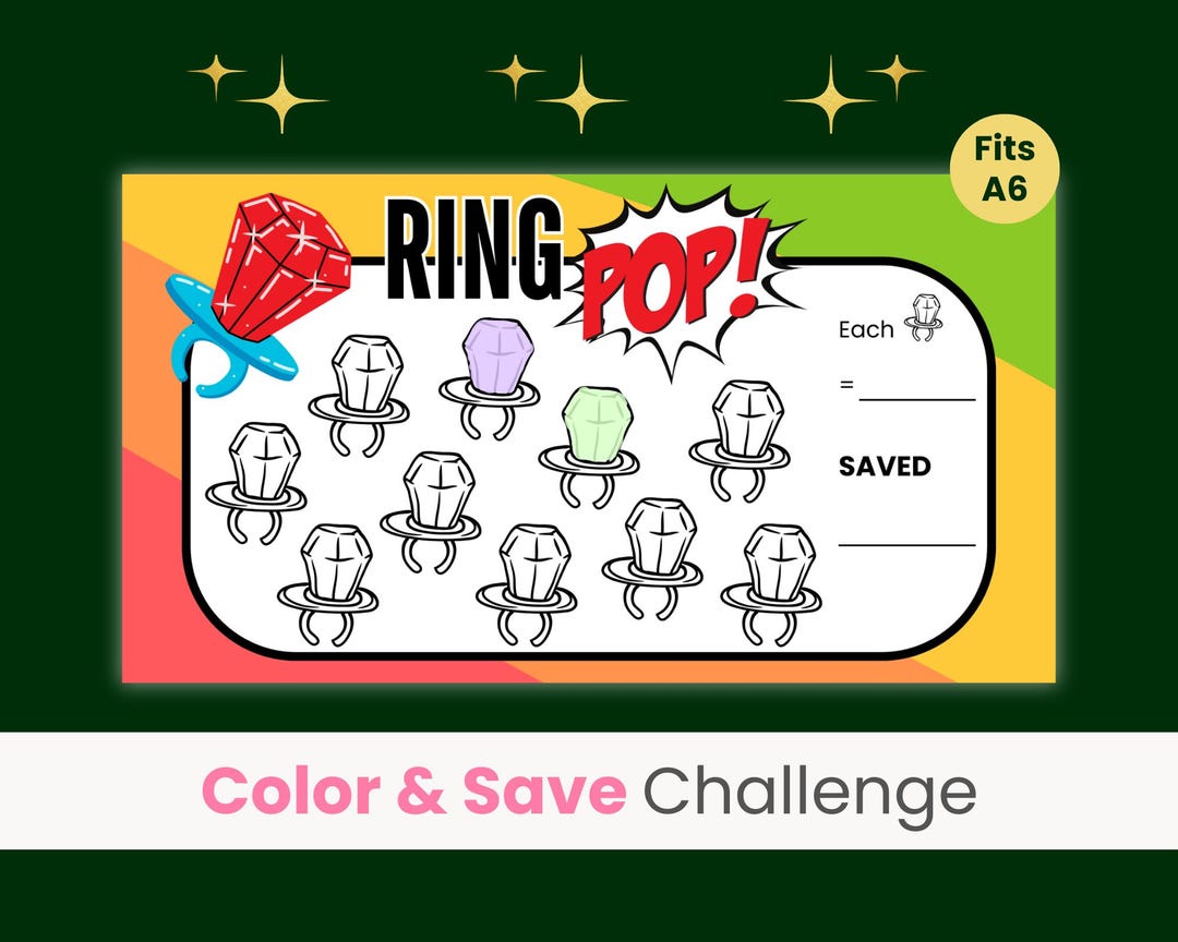 Ring Pop Savings Challenge, Mini Savings Challenge, Candy Savings ...