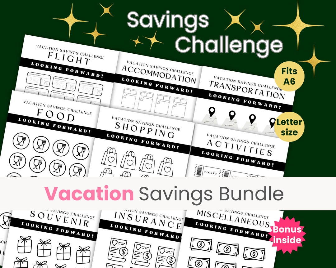Vacation Savings Challenge, Save Travel Fund, Vacation Budget, Vacation ...