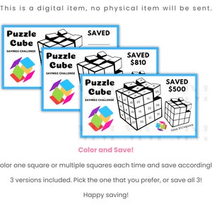Puzzle Cube Savings Challenge, Magic Cube Savings, Mini Savings ...