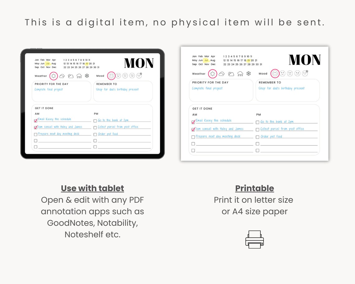 To Do List Printable, to Do List Goodnotes, Priority List, 7 Days ...