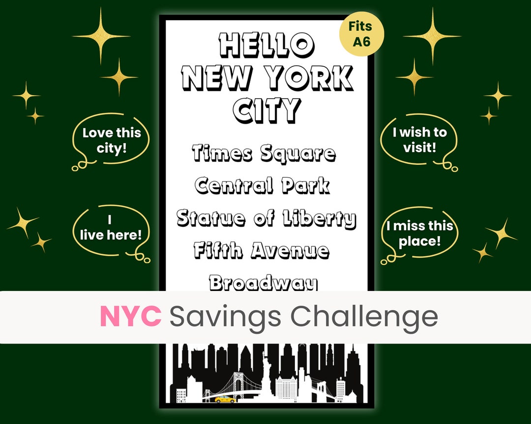 New York City Savings Challenge, Vacation Savings Challenge, NYC Travel ...