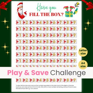 Christmas Savings Challenge, Shut the Box Savings Challenge, , Roll the ...