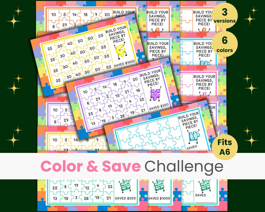 Puzzle Savings Challenge, Savings Challenge Bundle, Mini Savings ...