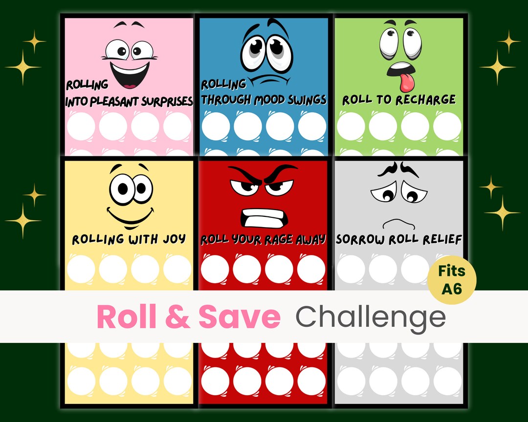 Emotion Roll Savings Game, Savings Challenge Game, Mini Savings ...