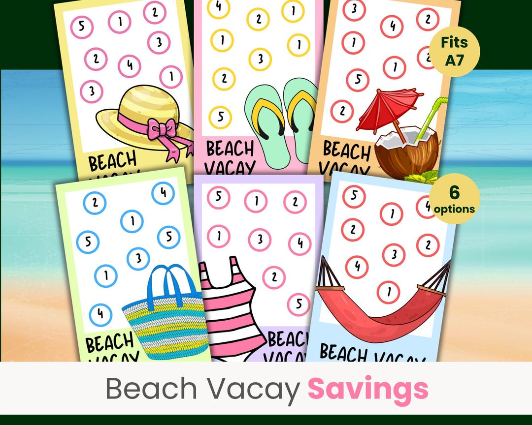 Beach Vacay Tiny Savings Challenge, Summer Savings Challenge, Mini ...