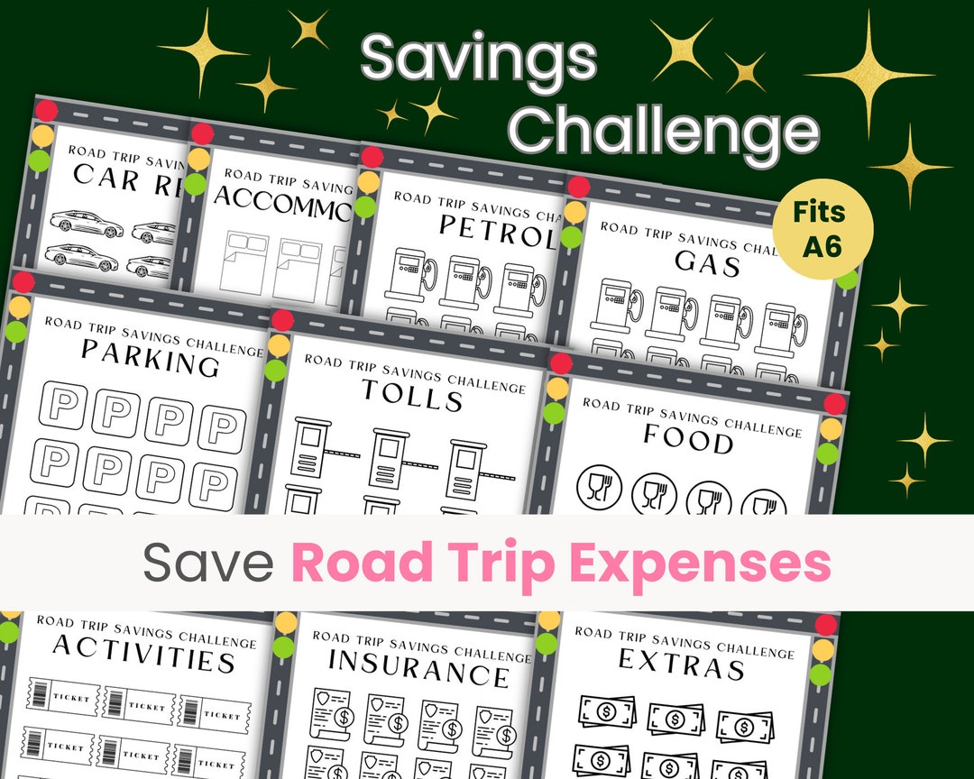 Road Trip Savings Challenge Bundle, Vacation Savings Challenge, Road ...