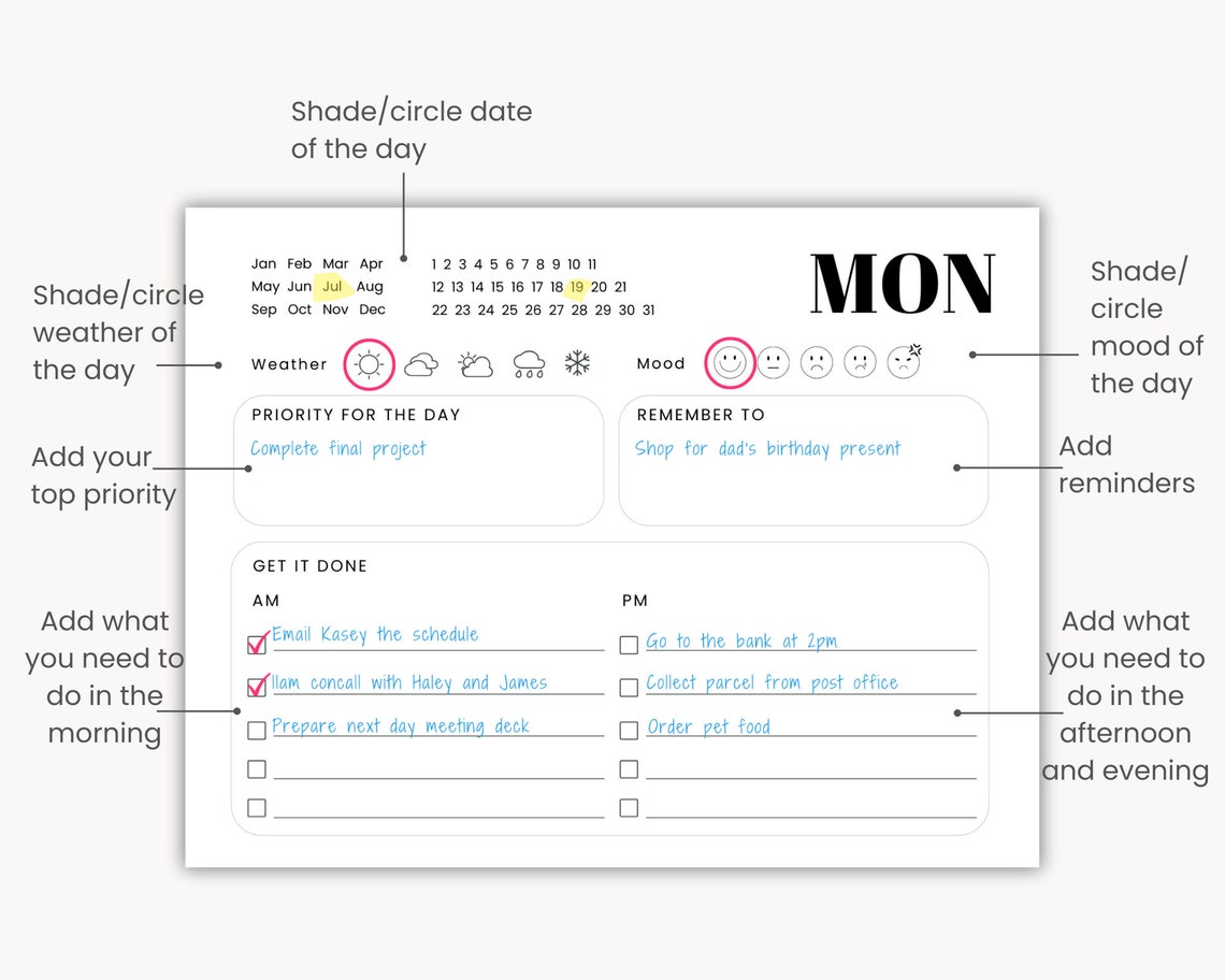 To Do List Printable, to Do List Goodnotes, Priority List, 7 Days ...