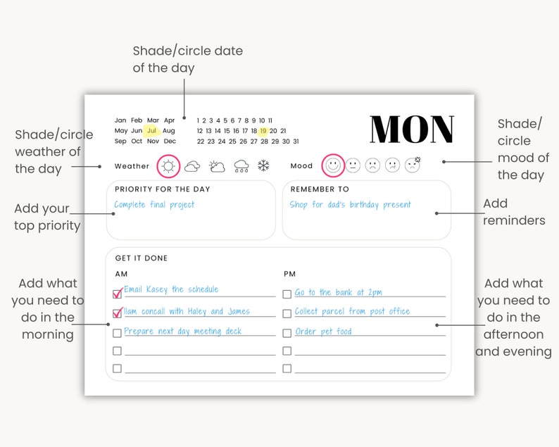 To Do List Printable, to Do List Goodnotes, Priority List, 7 Days ...