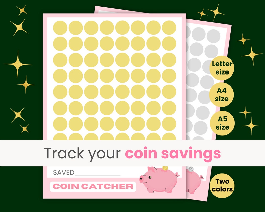 Coin Tracker, Coin Savings Challenge, Piggy Bank, Savings Jar, Save the ...