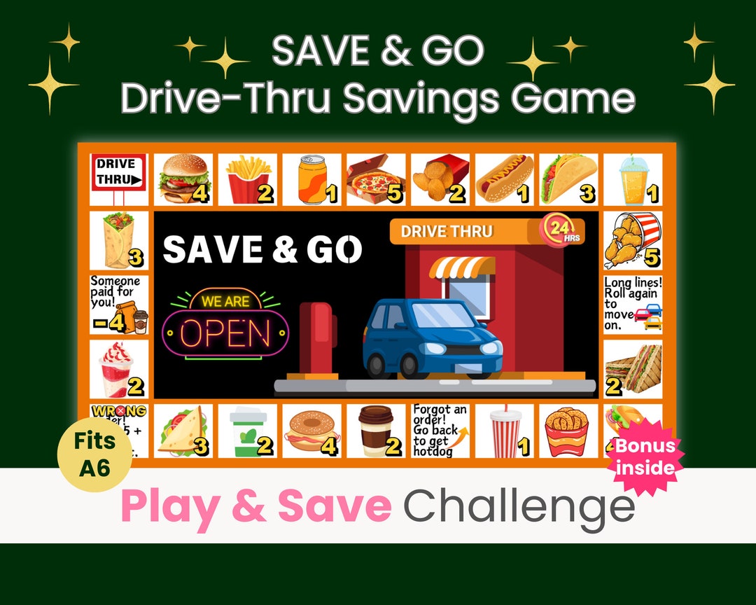 Savings Challenge Game, Food Savings Board Game, Takeout Budget, Car ...
