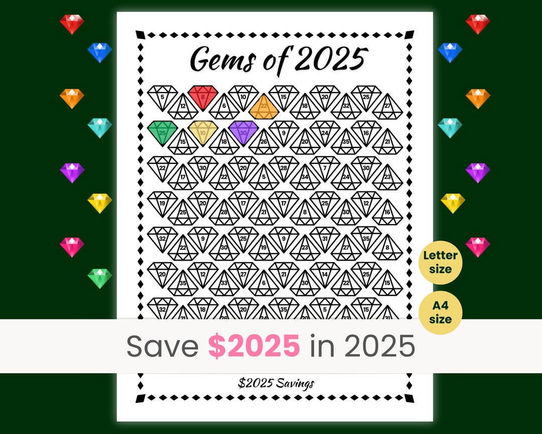 Save 2025 in 2025, 2025 Savings Challenge, New Year Savings Challenge ...