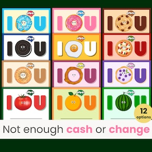 IOU Slips, Cute IOU, Savings Challenge IOU Bundle, Cash Stuffing ...