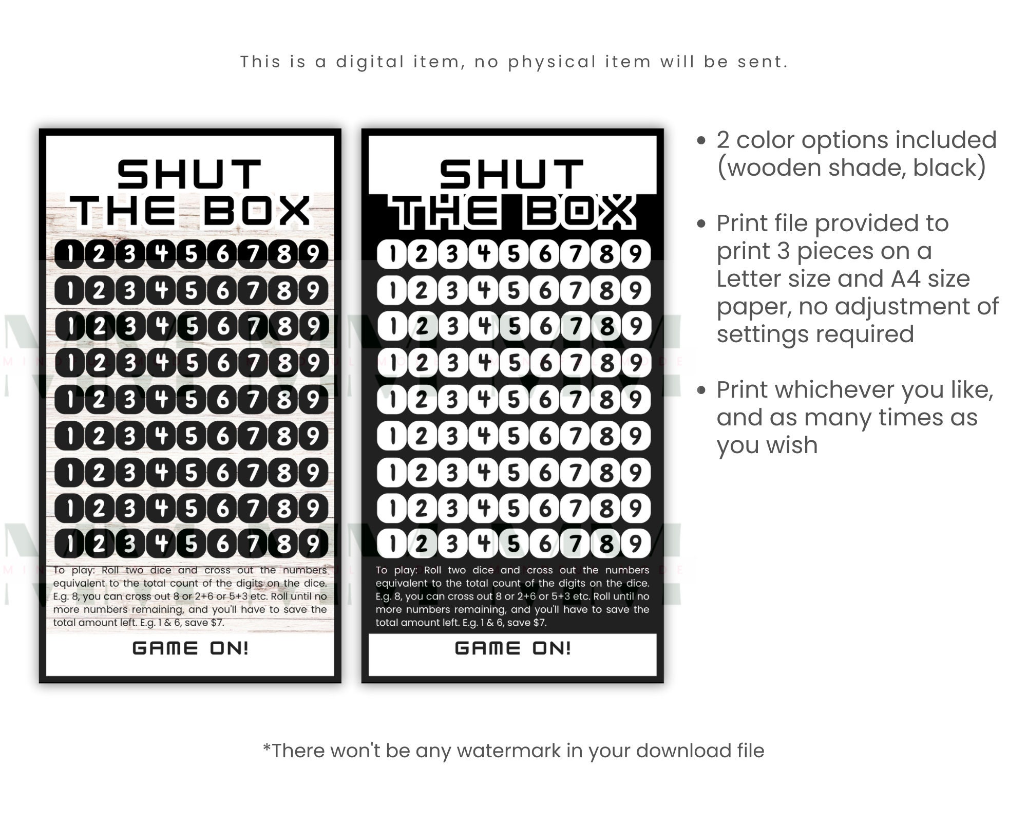 Shut the Box Savings Challenge, Dice Savings Challenge, Fun Savings ...