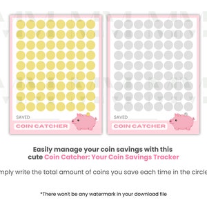 Coin Tracker, Coin Savings Challenge, Piggy Bank, Savings Jar, Save the ...