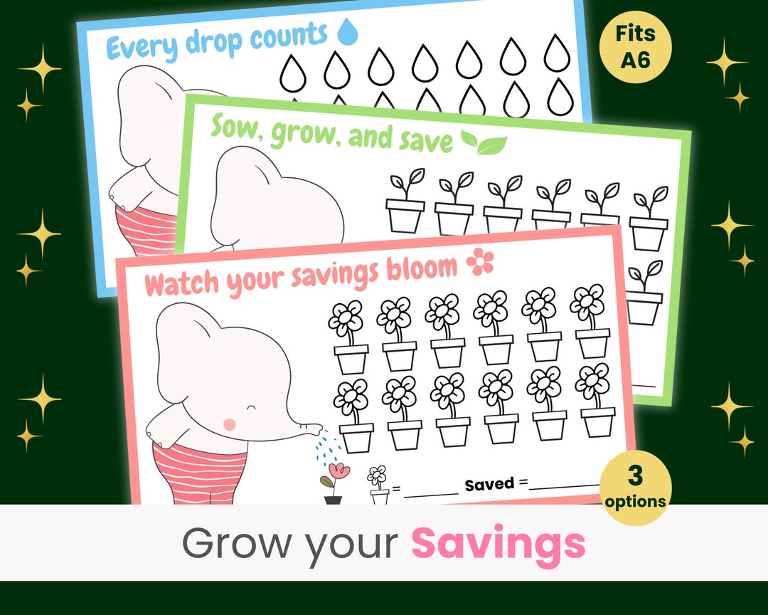 Grow Savings Challenge, Cute Savings Challenge, Mini Savings Challenge ...