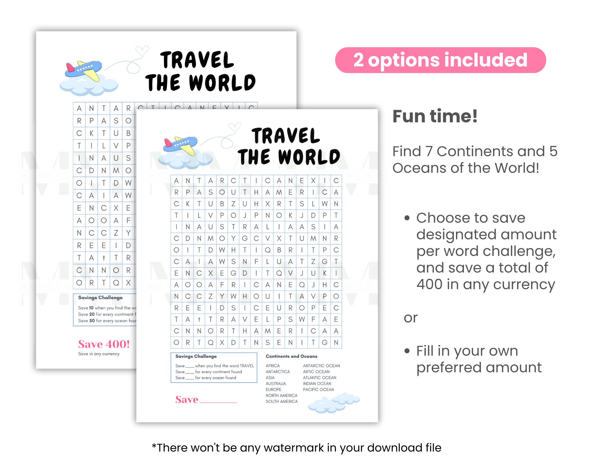 Word Search Savings Challenge Printable Fun Savings Challenge - Etsy ...