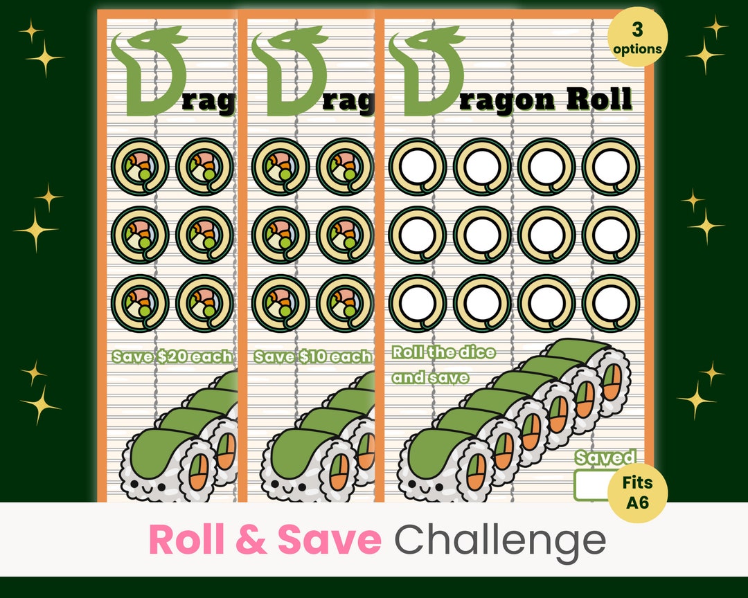 Sushi Savings Challenge, Dragon Roll Sushi, Sushi Savings Game, Roll ...