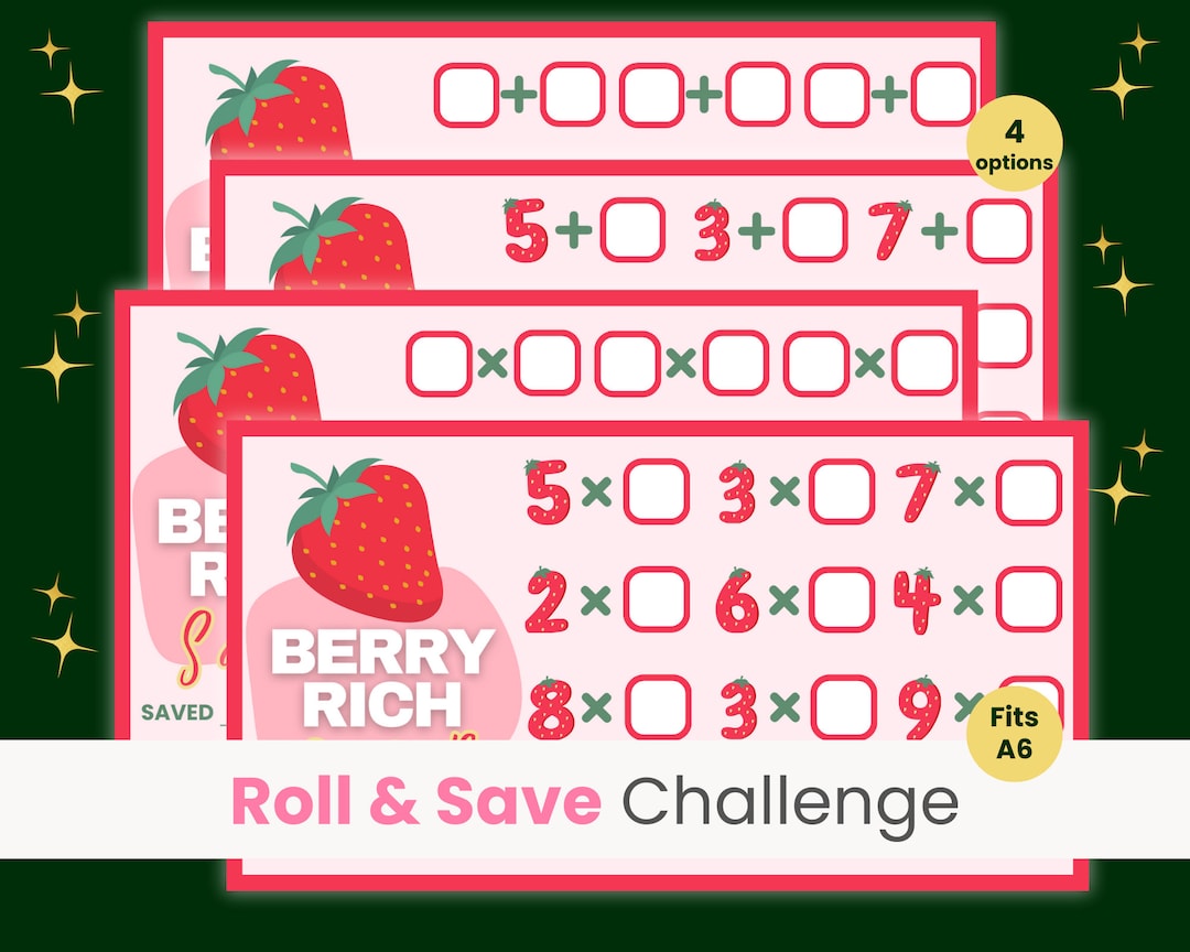 Berry Rich Savings Game, Savings Challenge Game, Roll the Dice Savings ...