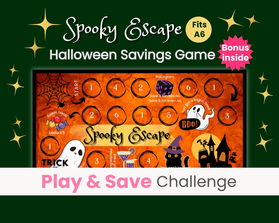 Halloween Savings Challenge Game, Dice Game, Savings Game Board, Mini ...