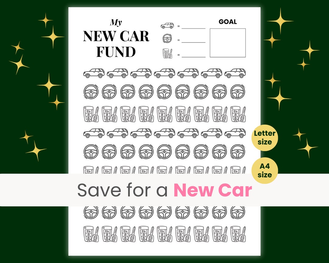 New Car Savings Challenge, Car Budget, Car Savings Tracker, New Car ...