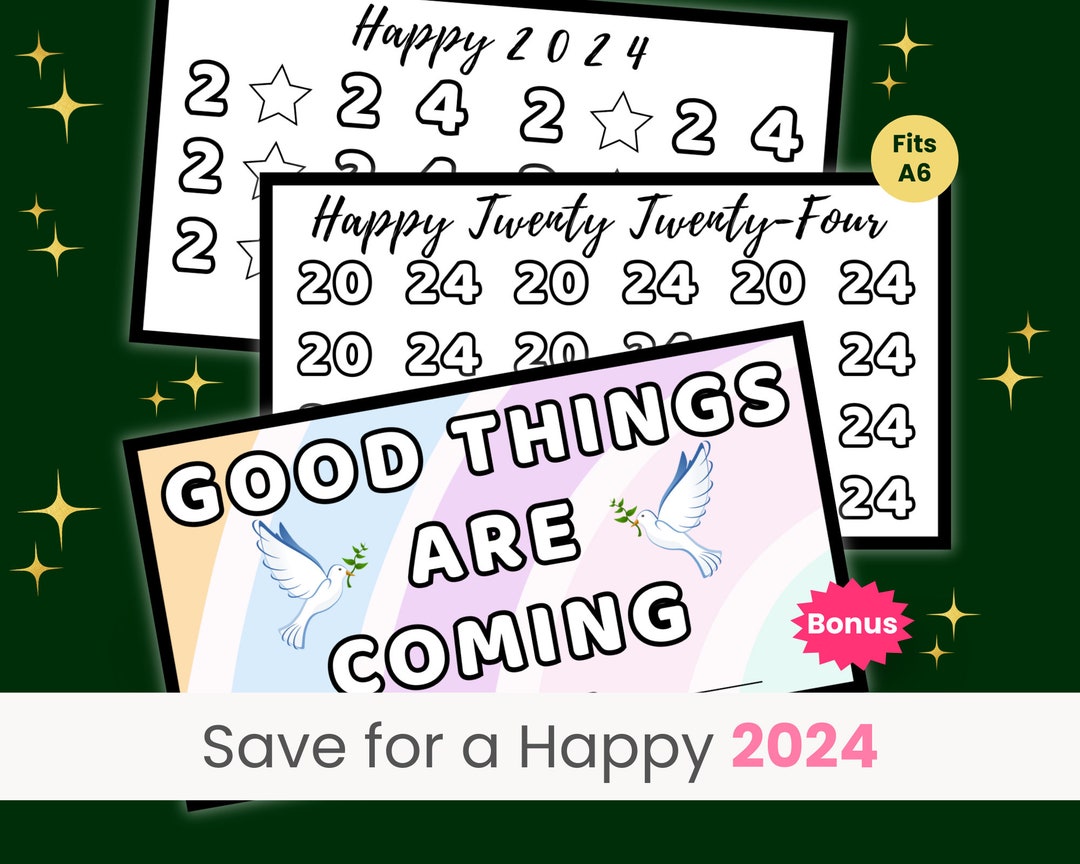 Happy 2024 Savings Challenge, New Year Savings Tracker, Mini Savings ...