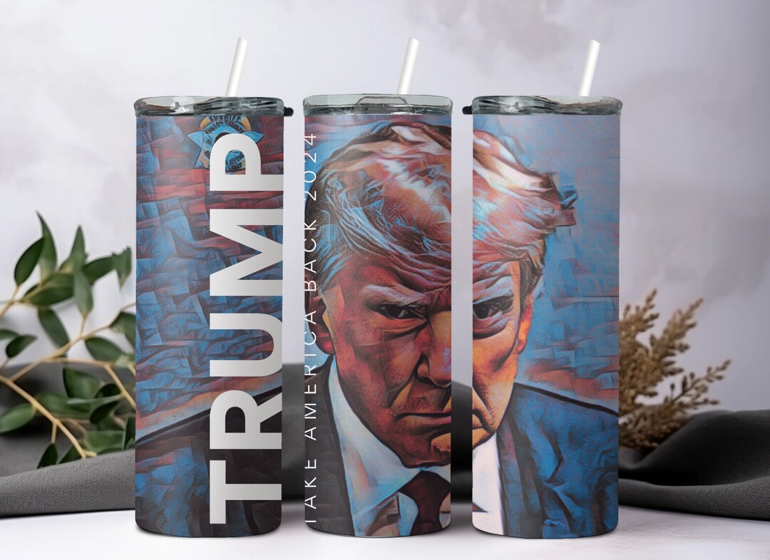 Donald Trump Mugshot Artistic Drawing Painting Cartoon 20oz - Etsy