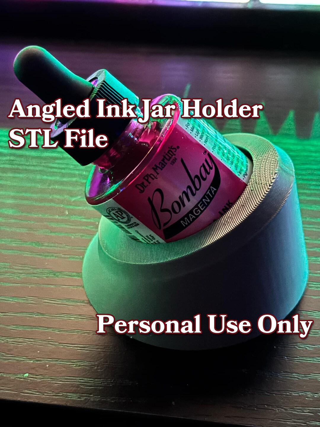 Angled Ink Jar Holder for Calligraphy & Dip Pens STL File - Personal ...
